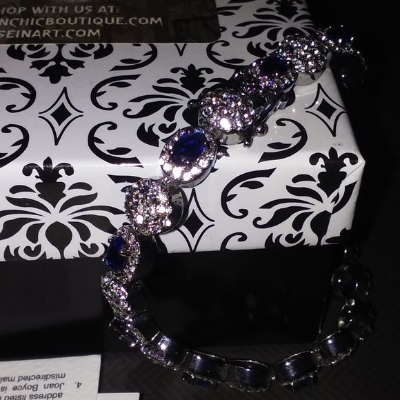 Joan Boyce | Jewelry | Joan Boyce Sapphireclear Cz Hematite Braceletnew ...